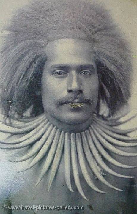 Pictures of Fiji - Suva-0023 - image of a Fijian Chief at the Museum